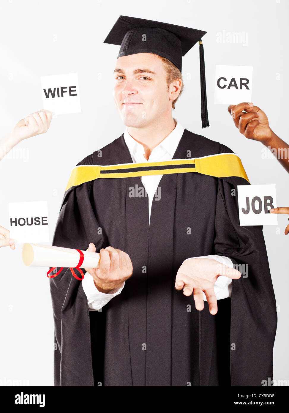 male graduate's wish list Stock Photo - Alamy