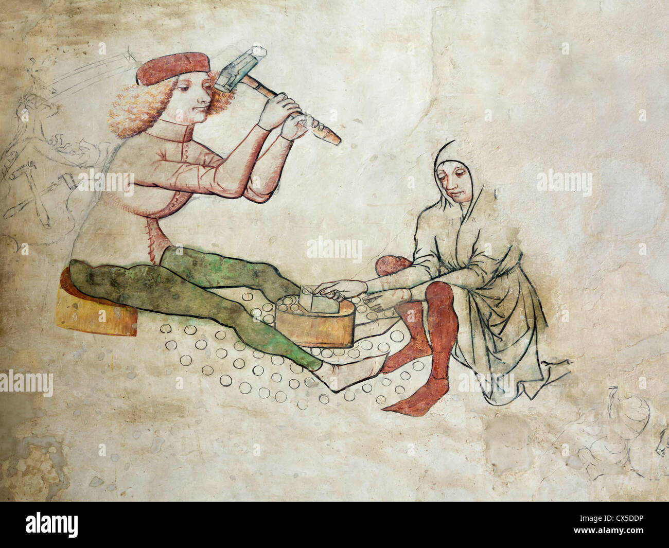 Coinage - Gothic mural. Saint Barbara's Church, Kutna Hora, Czech ...