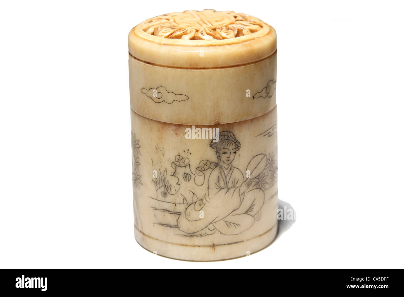 beautiful painted small delicate chinese pill box Stock Photo - Alamy