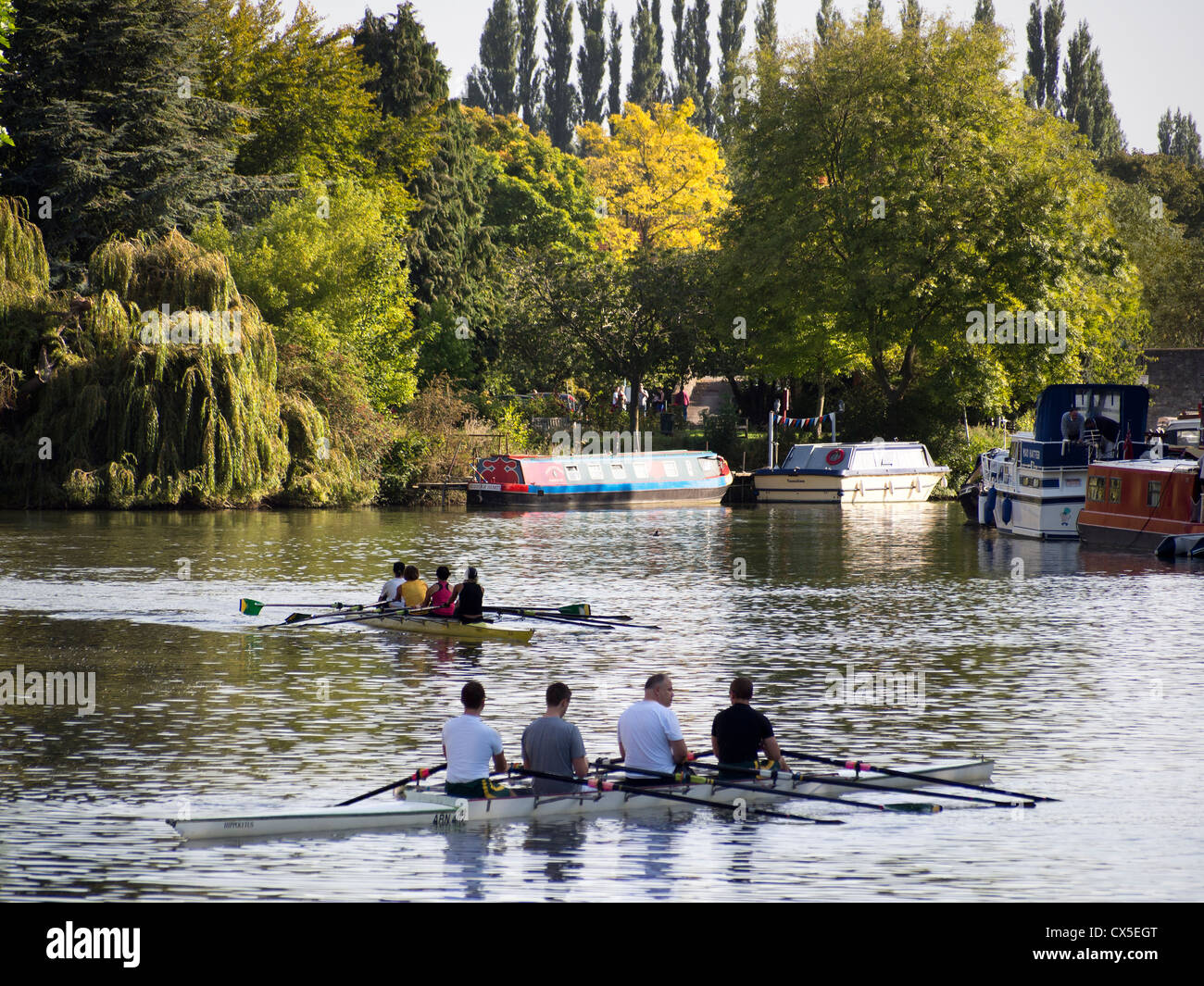 Rowing practice by St Helen's Wharf, Abingdon-on-Thames 5 Stock Photo ...