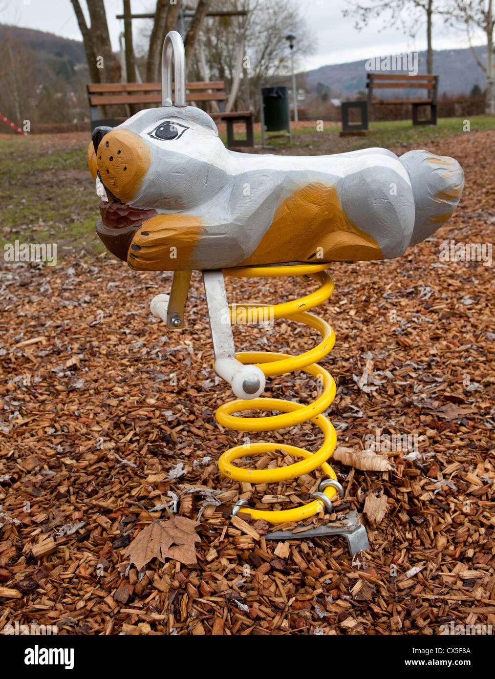 Rocking seat toy in the playground for kids Stock Photo - Alamy