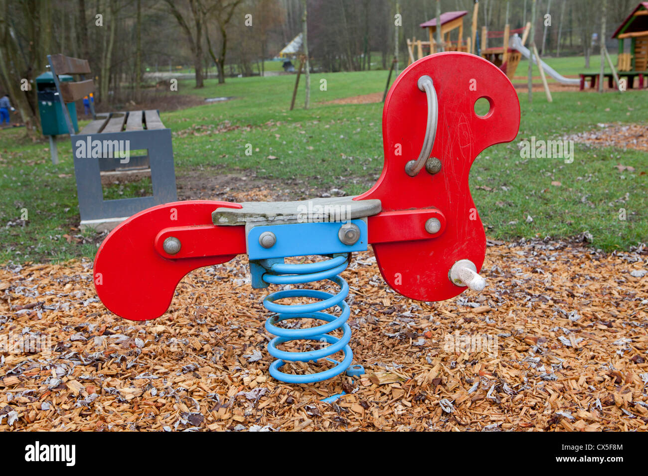 Rocking seat toy in the playground for kids Stock Photo - Alamy