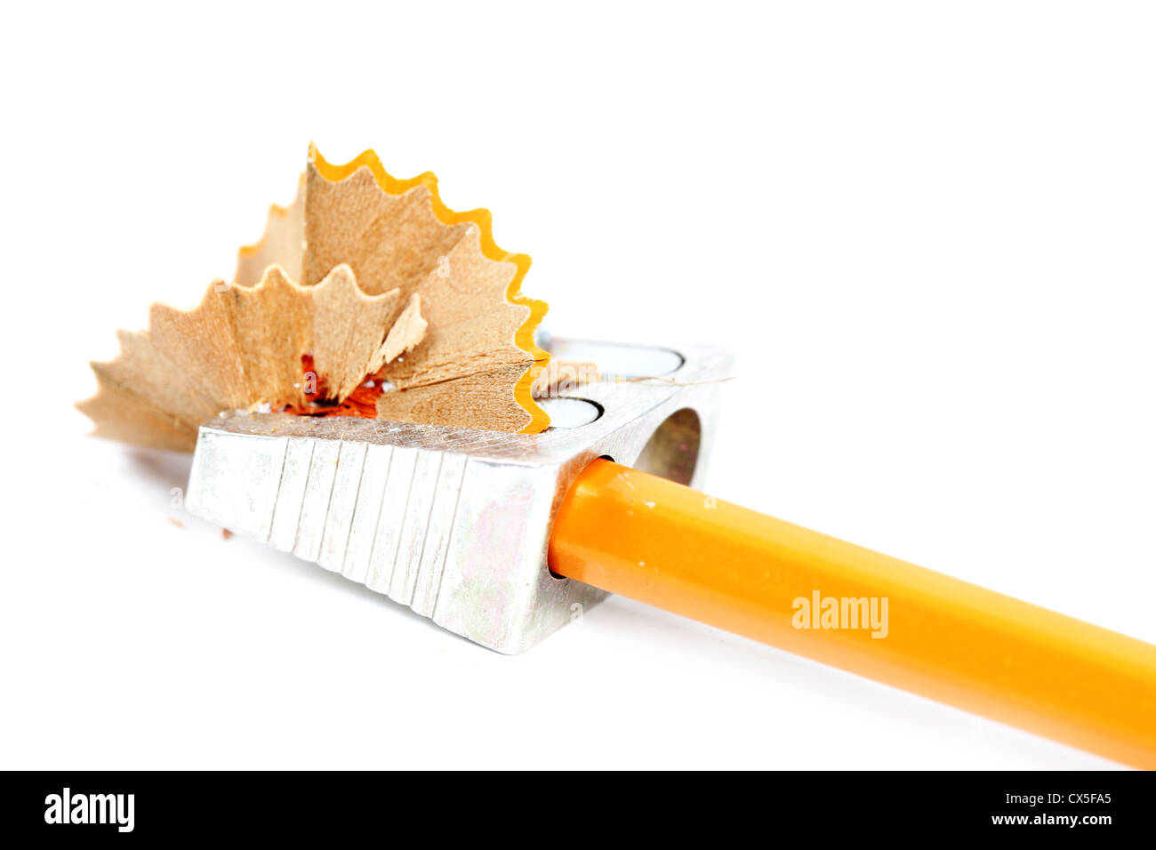 Close-up picture of pencil and sharpener Stock Photo - Alamy