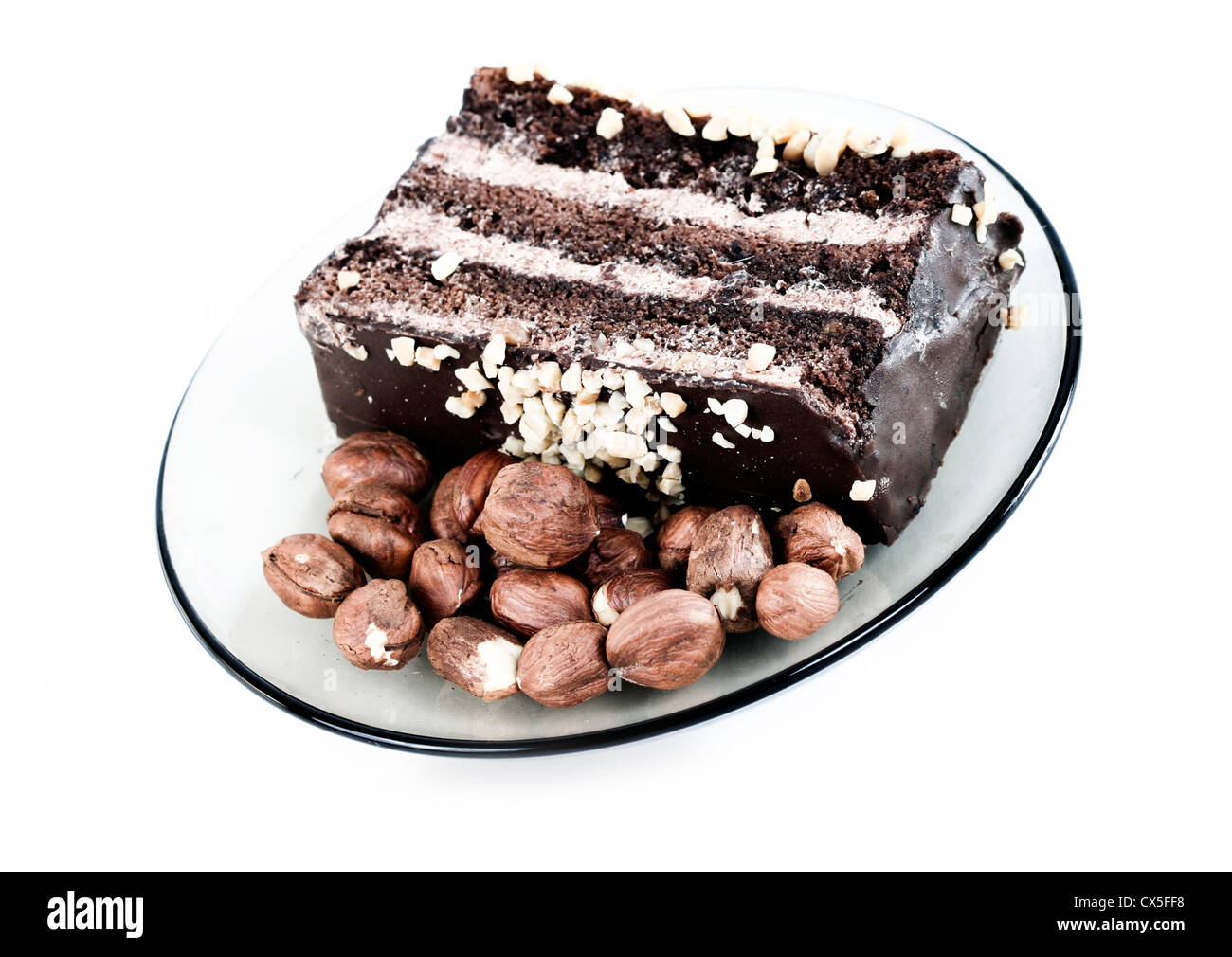 Almond cake with chocolate stuffing Stock Photo - Alamy