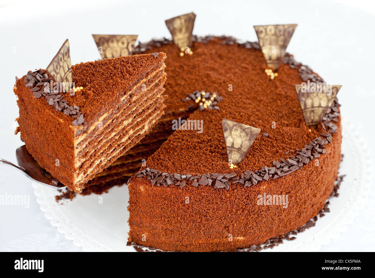 Chocolate decorated cake hi-res stock photography and images - Alamy