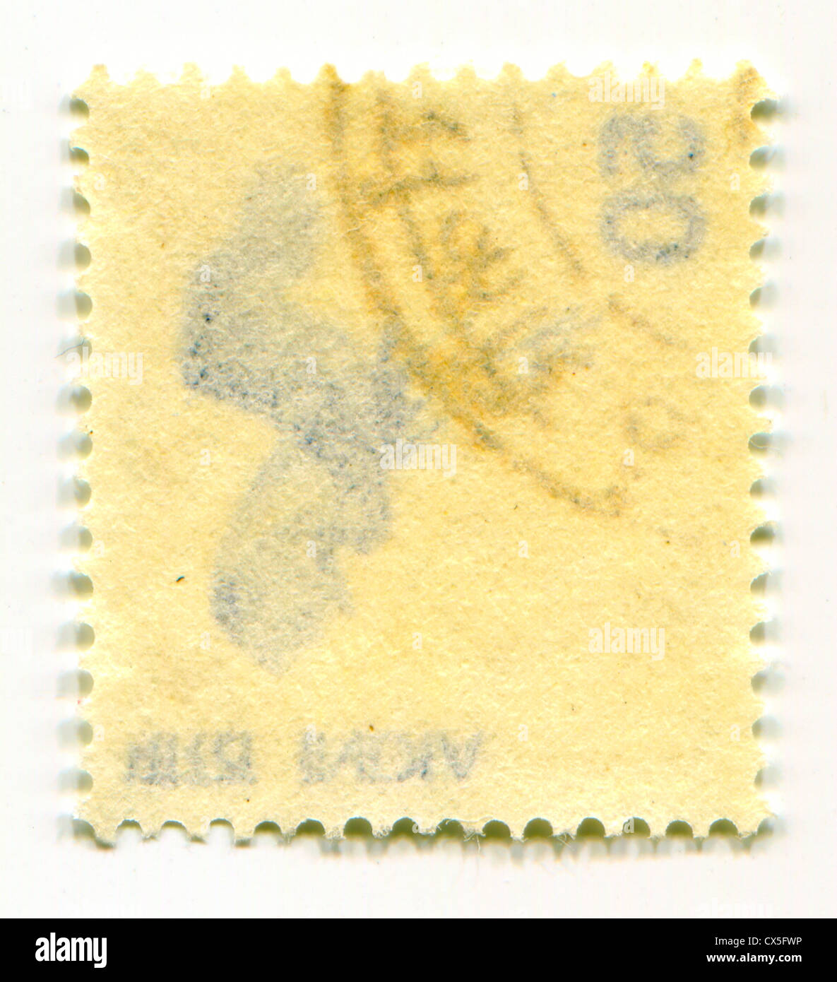 The reverse side of a postage stamp Stock Photo - Alamy