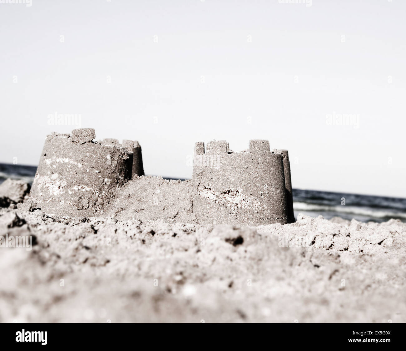 Sand castle on the beach Stock Photo - Alamy