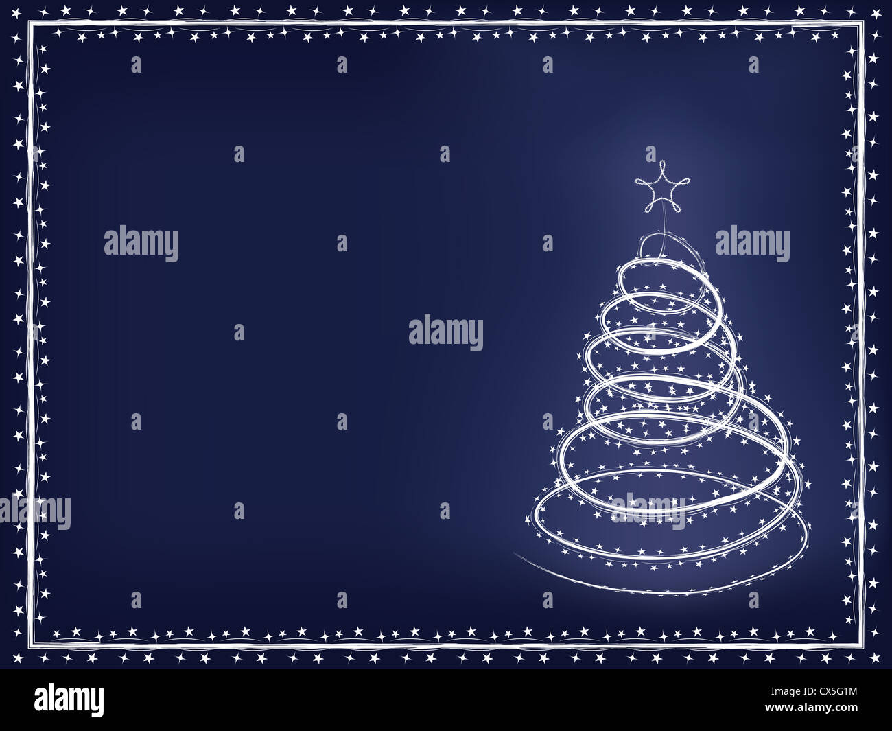 blue holiday background with blizzard Christmas tree Stock Photo - Alamy