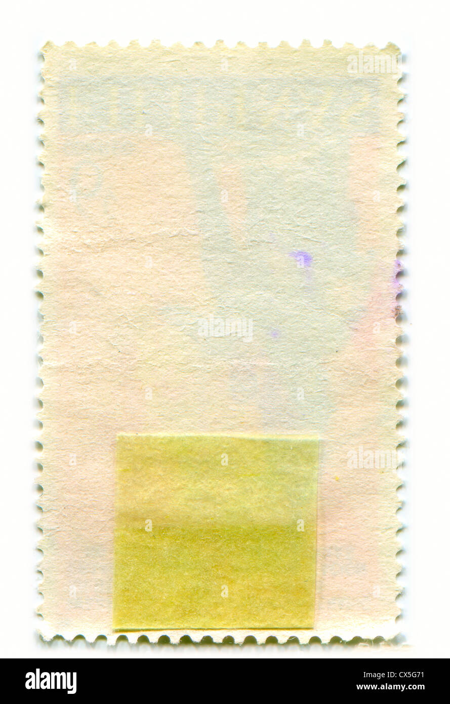 The reverse side of a postage stamp Stock Photo - Alamy
