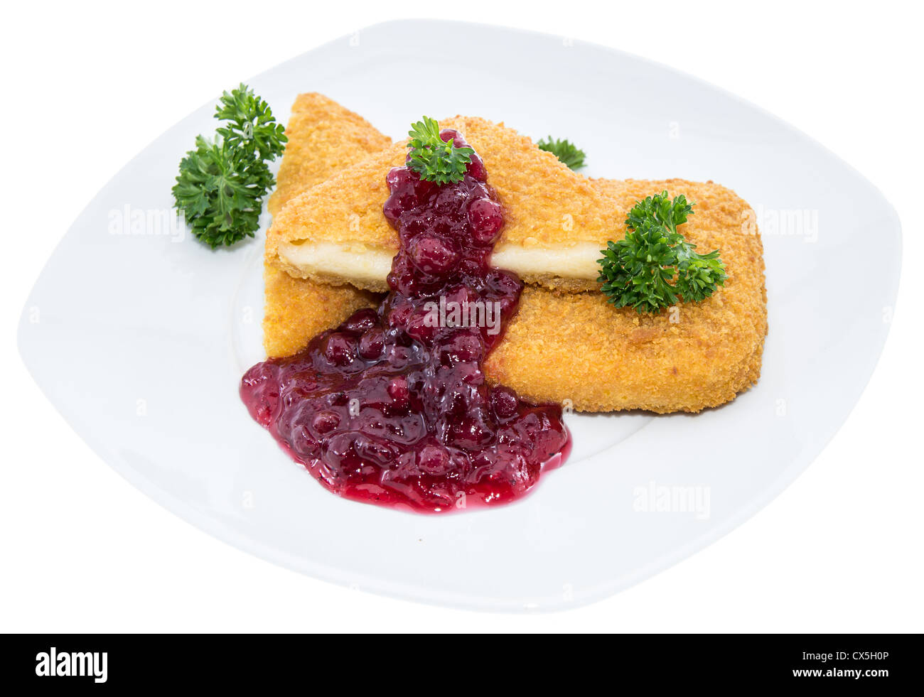 Fried Gouda isolated on white background Stock Photo - Alamy