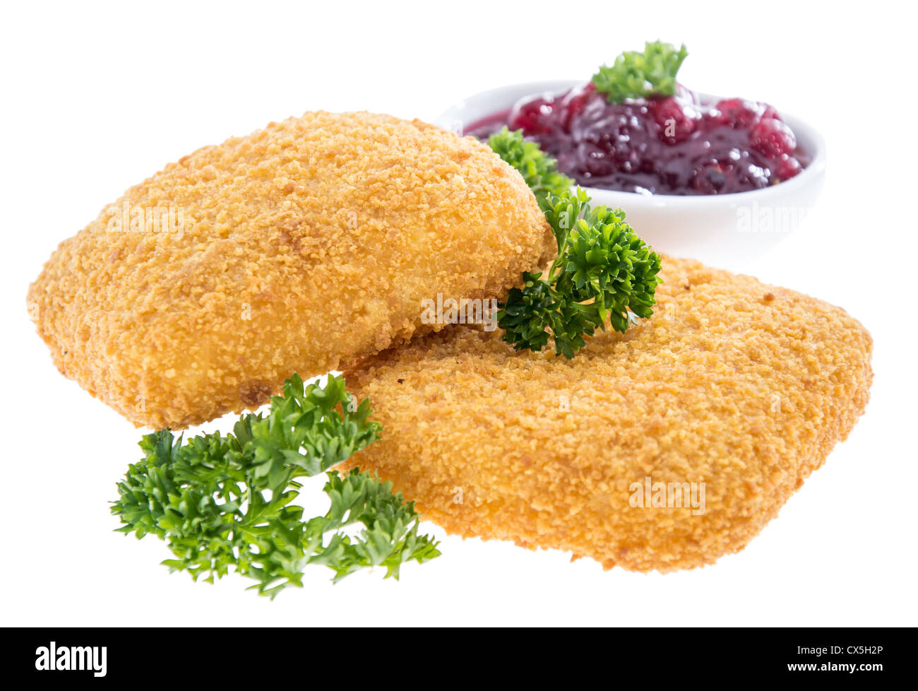 Pieces of fried Cheese isolated on white background Stock Photo - Alamy