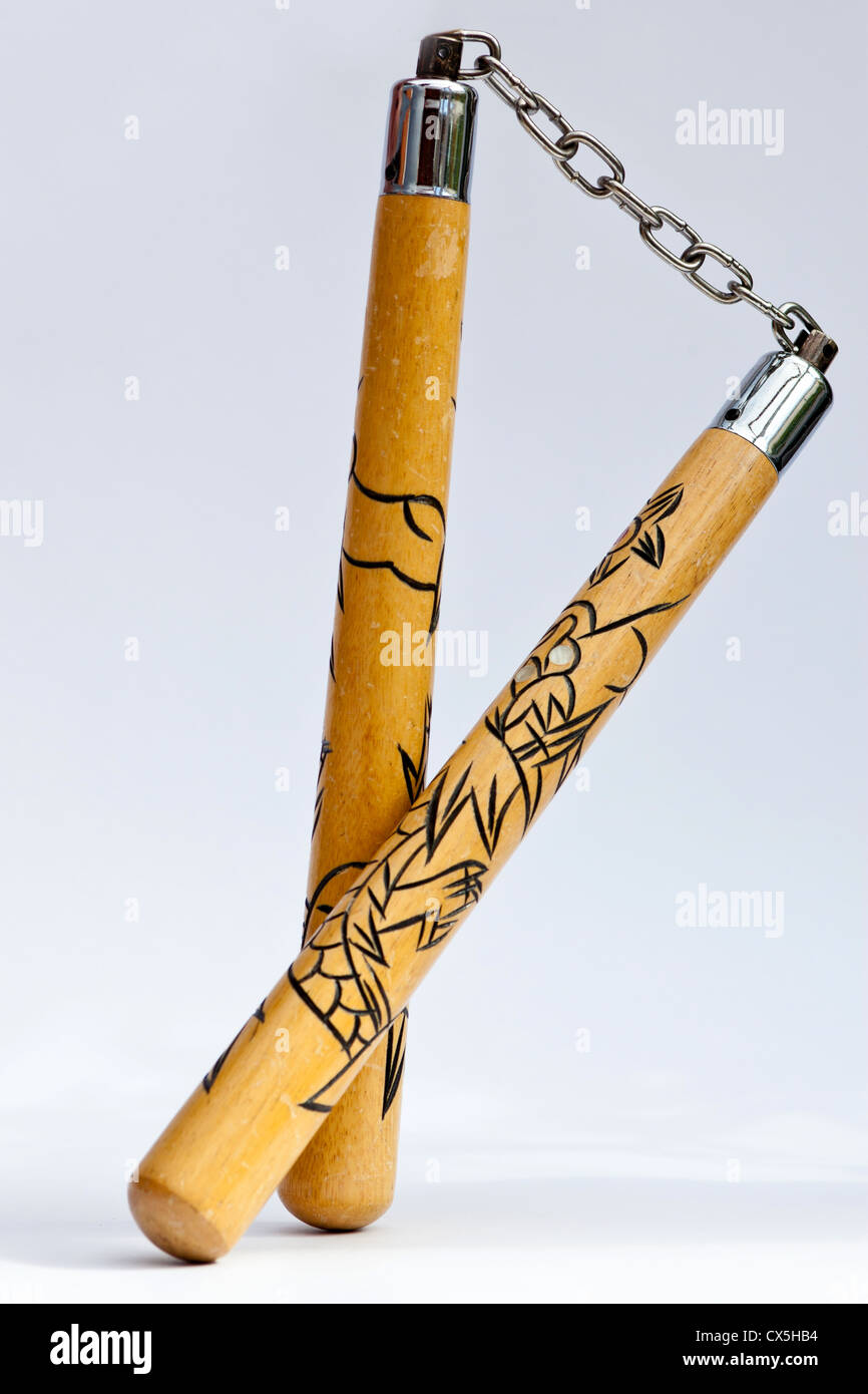 nunchaku, traditional oriental martial arts weapon Stock Photo - Alamy