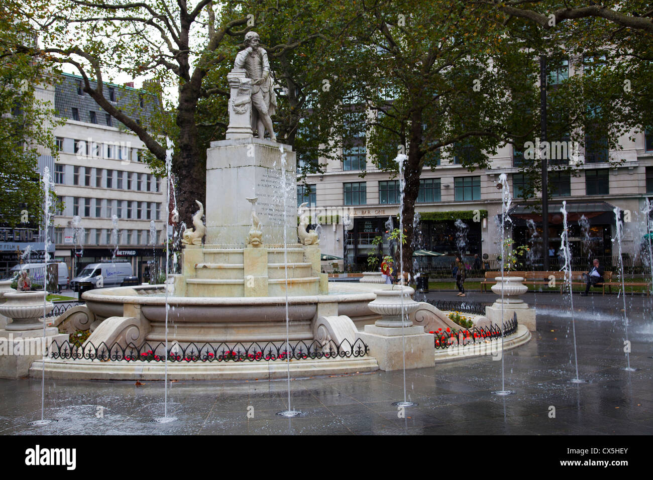 Leicester Square Fountain - London UK Stock Photo - Alamy