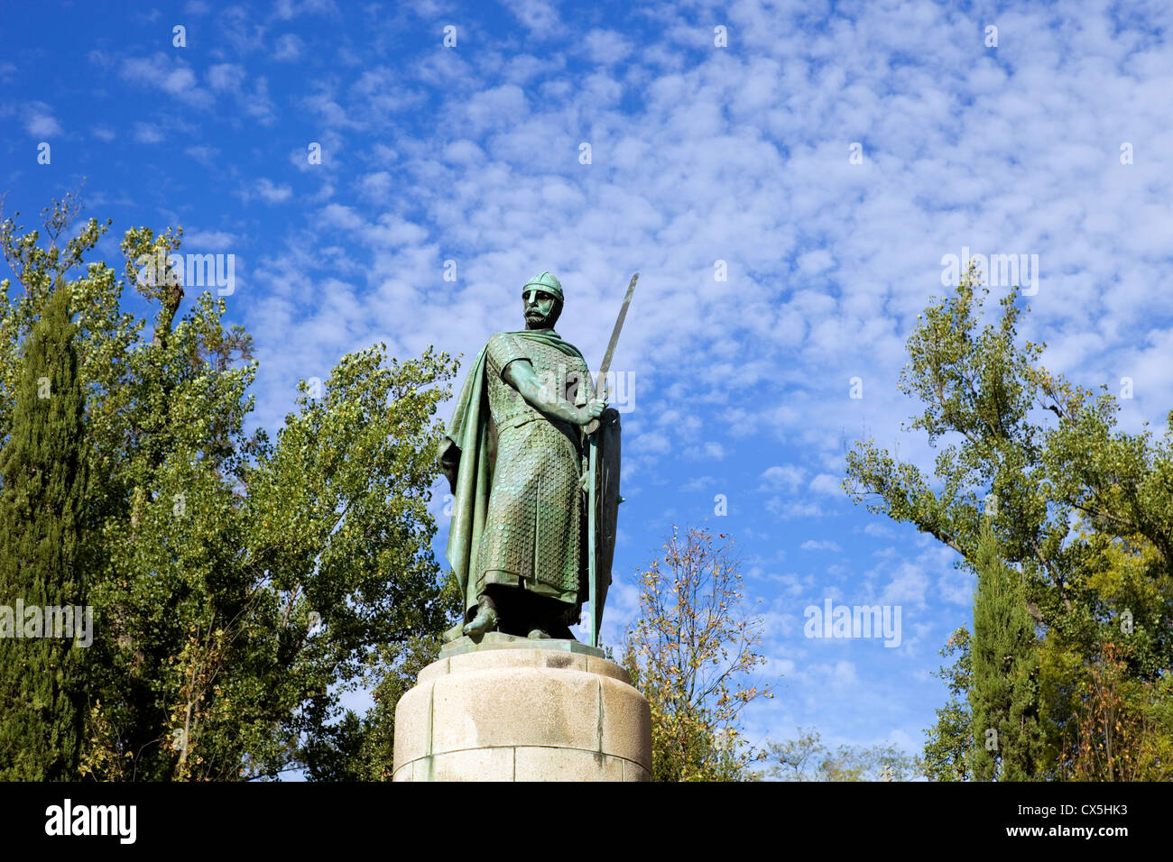 Statue of the portuguese first king, in Guimaraes, Portugal Stock Photo ...