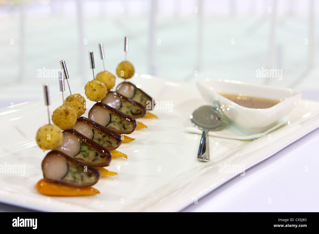 Small delicious finger Food art composition Stock Photo - Alamy