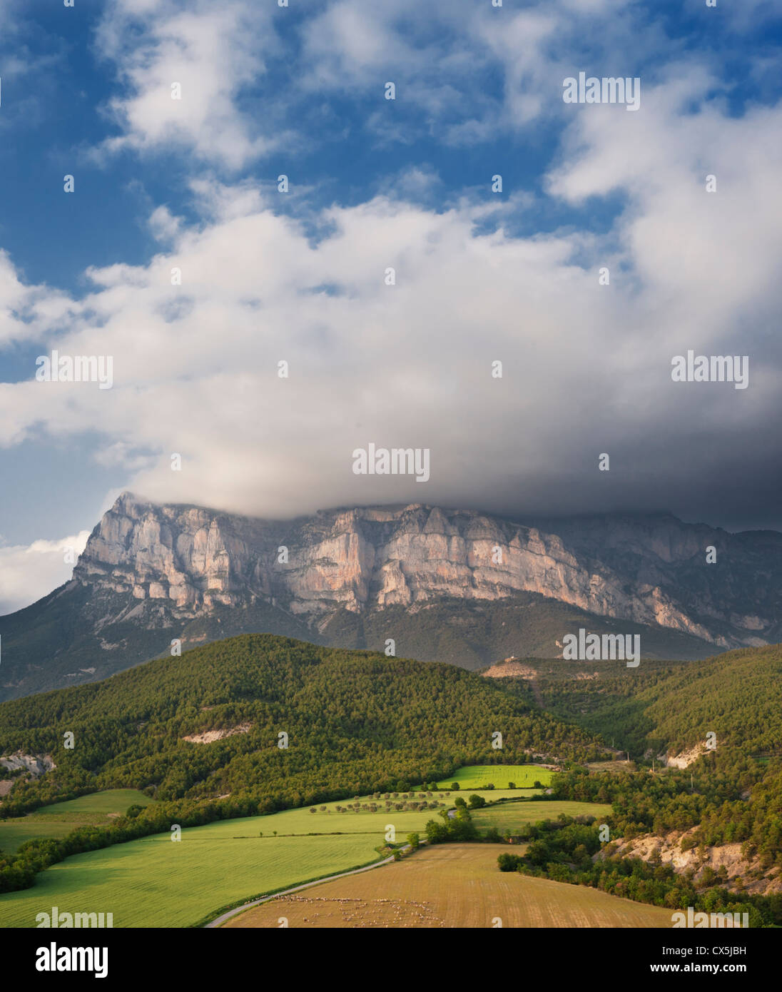 Pena Montanesa, a limestone mountain in the Spanish Pyrenees, from the ...