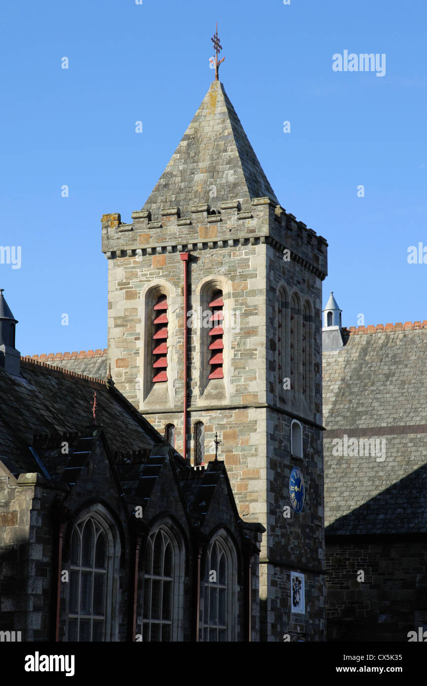 Clocktower of Town Hall Launceston Cornwall Stock Photo - Alamy