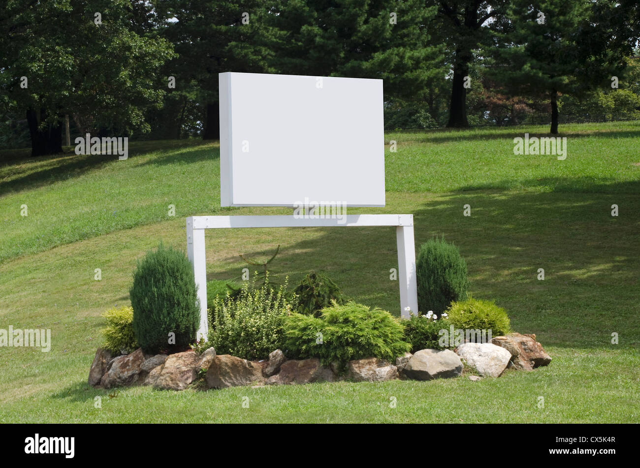outdoor blank corporate sign Stock Photo - Alamy