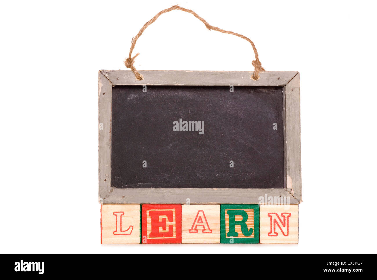 Blackboard with learn text studio cutout Stock Photo - Alamy
