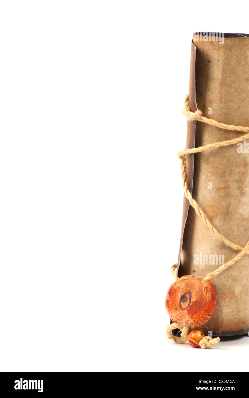 old rolled paper isolated on a white Stock Photo - Alamy