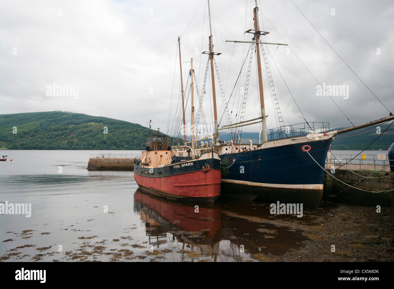 Ships Moored On Loch Fyne At Inveraray Harbour Argyll and Bute Scotland ...