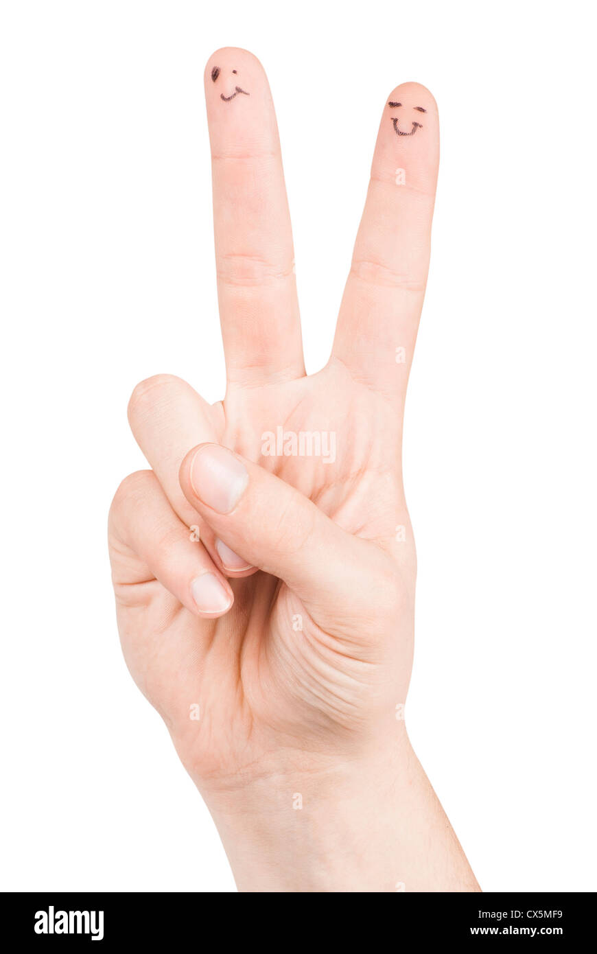 Man hand making sign. Isolated on white background Stock Photo - Alamy