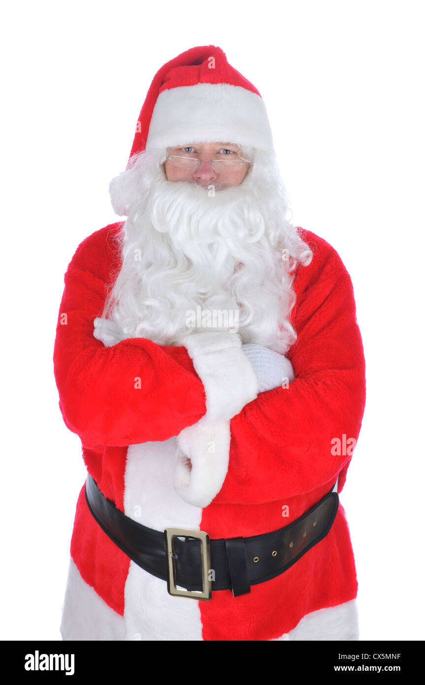 Santa Claus With Arms Crossed isolated on white Stock Photo - Alamy