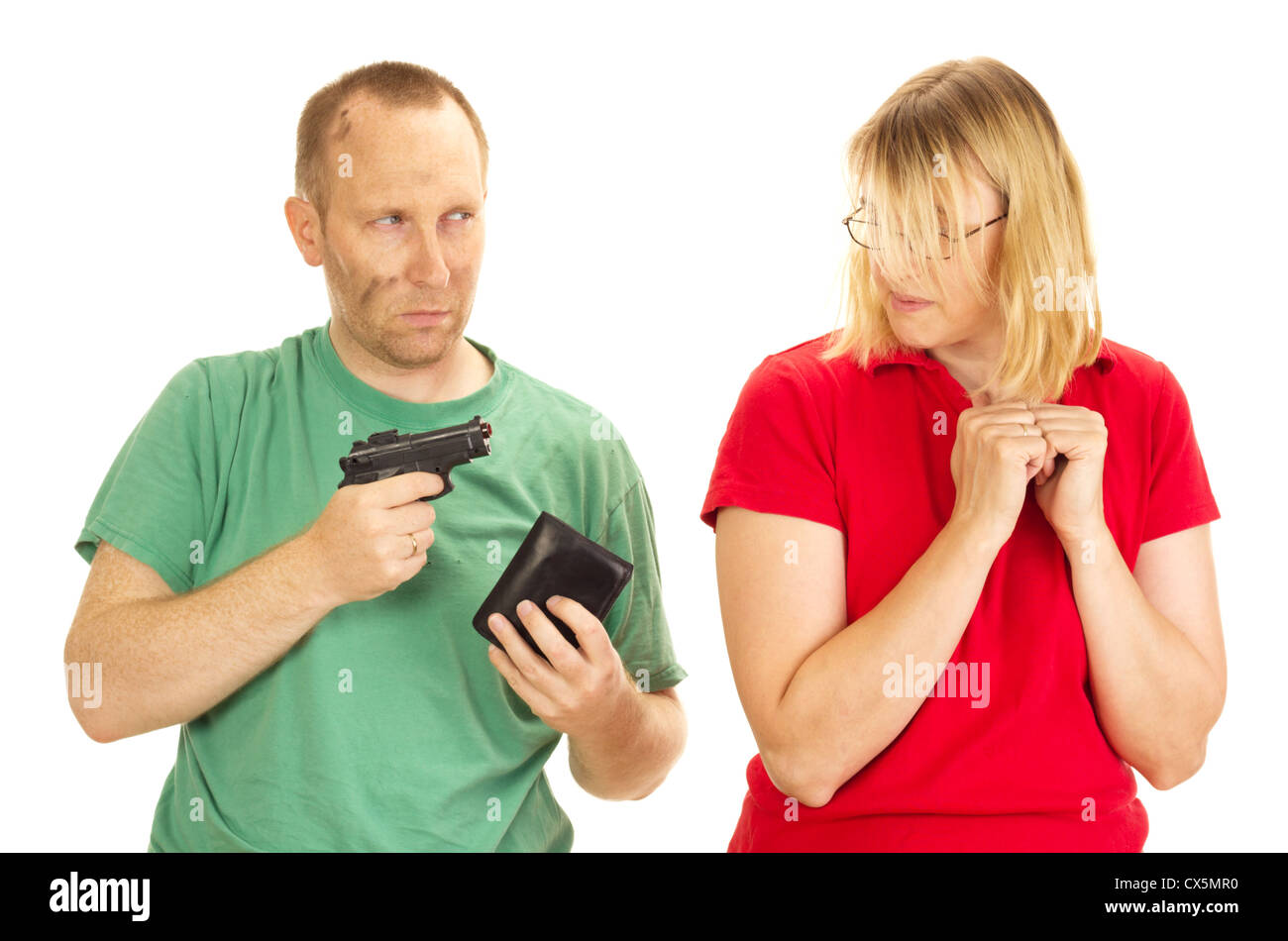 Angry woman gun Cut Out Stock Images & Pictures - Alamy