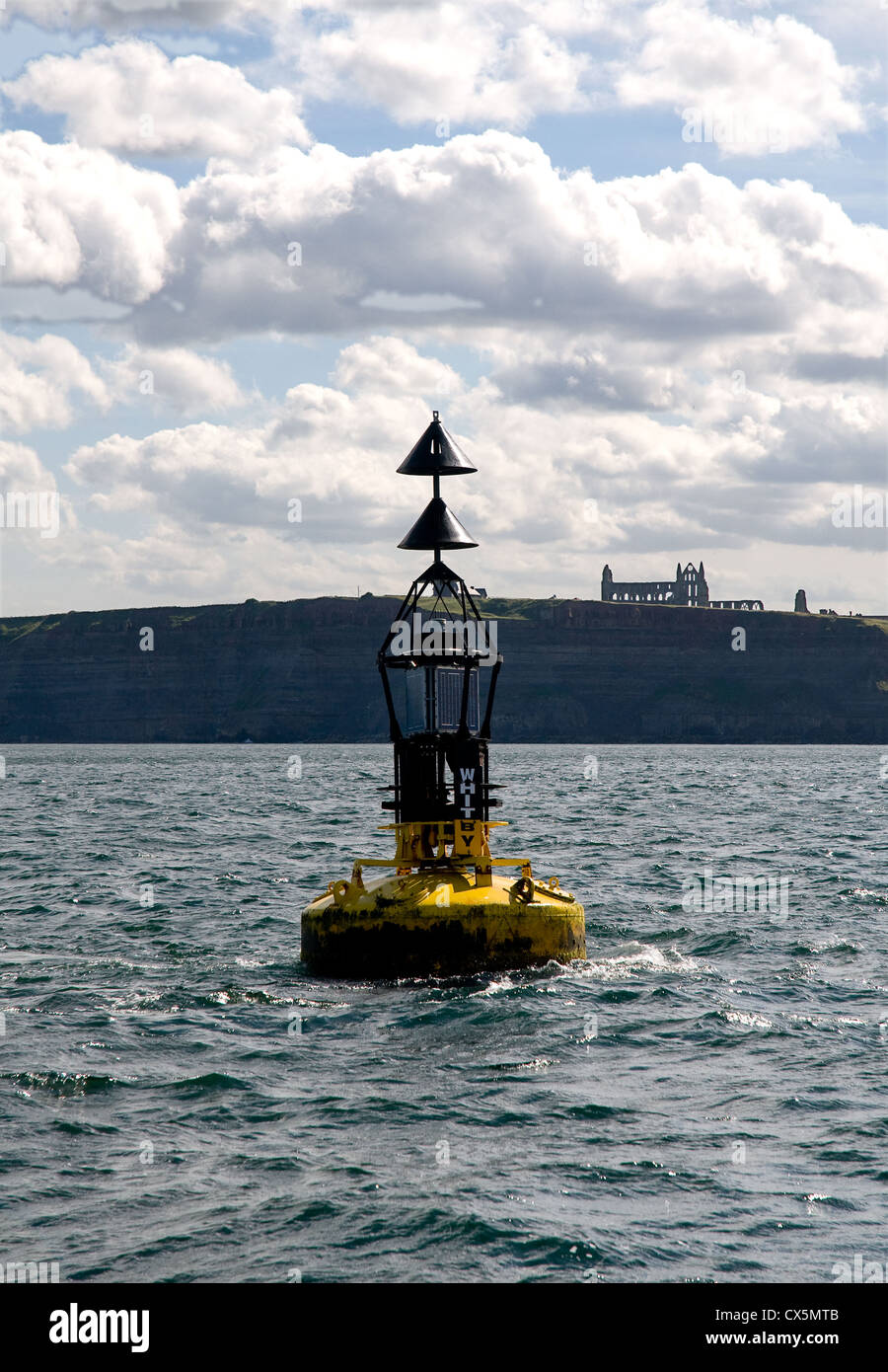 North Cardinal Buoy in the Whitby Bay with WHITBY written down the side ...