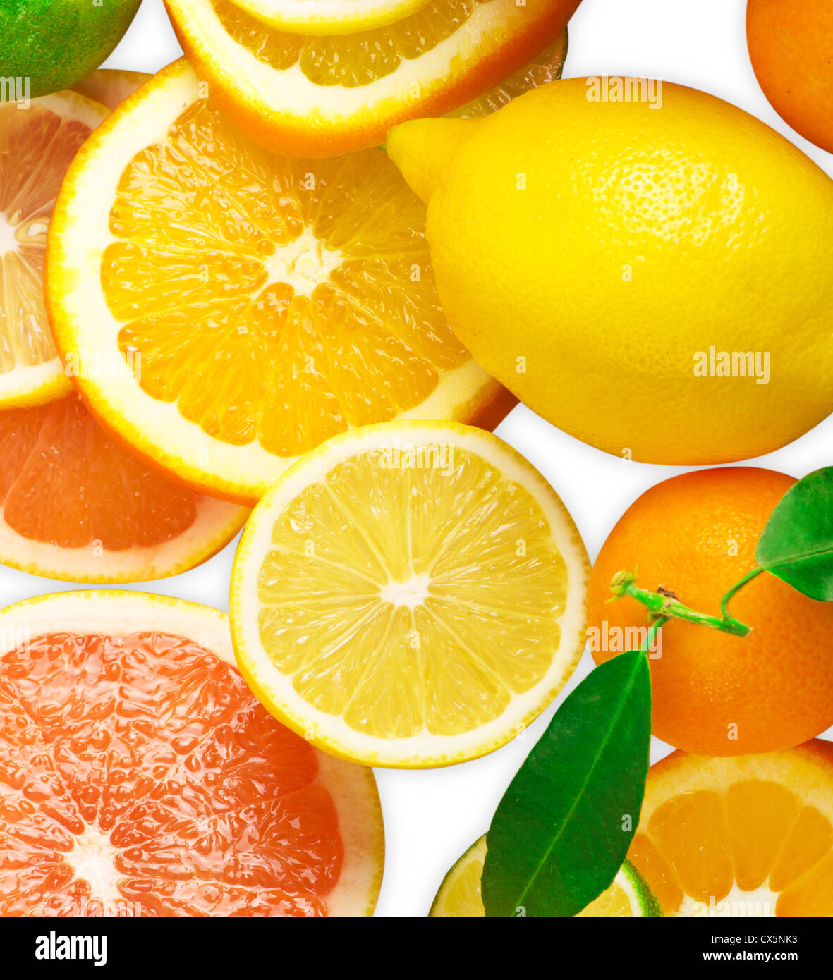 Mix of sitrus slice isolated on white Stock Photo - Alamy