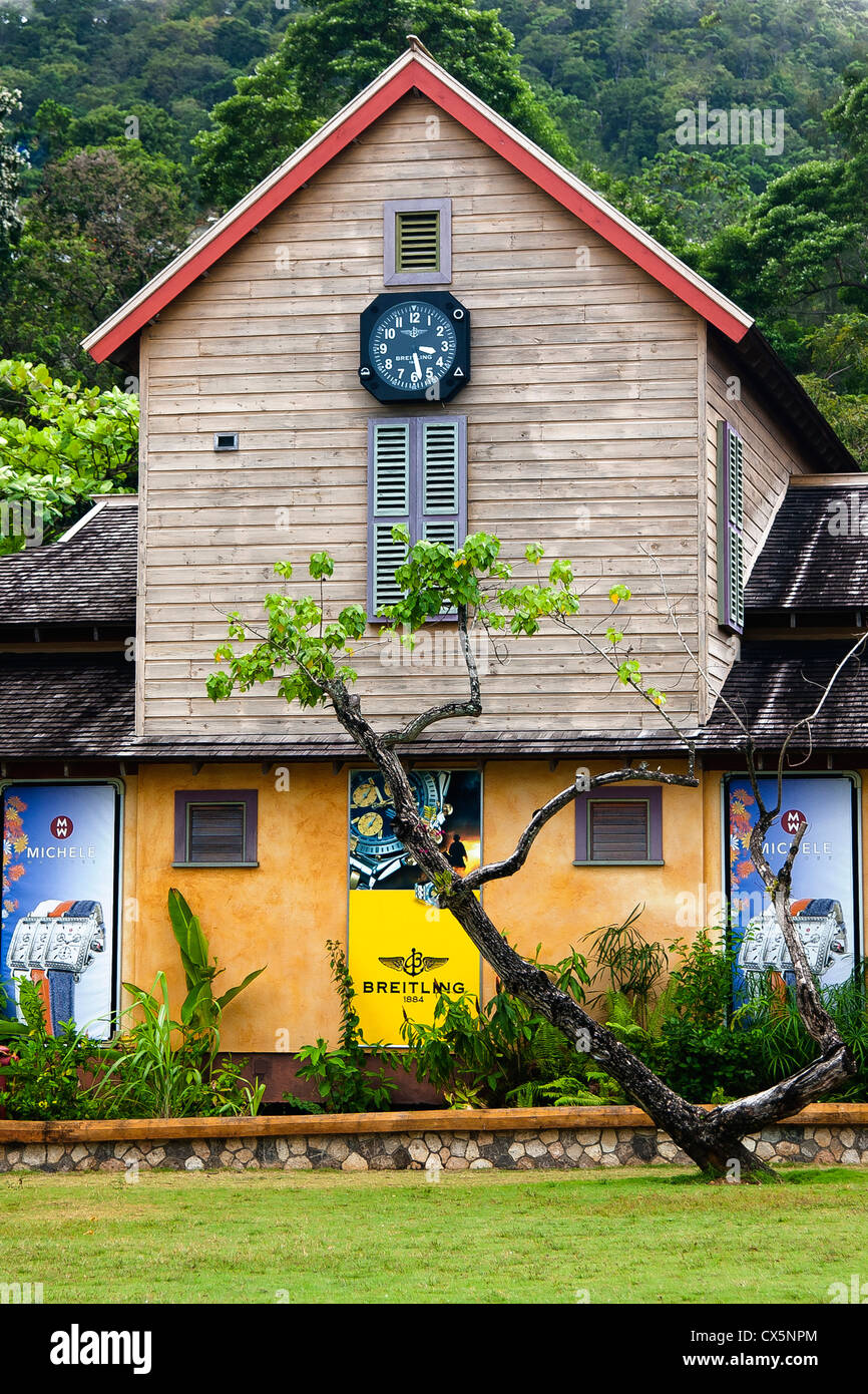 Original building with clock, Ocho Rios, Jamaica, Western Caribbean ...