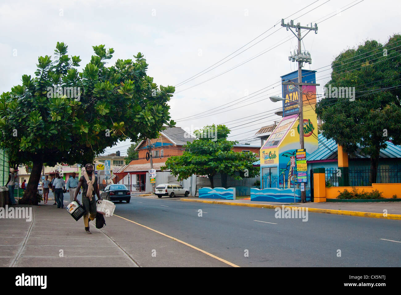 Main street of Ocho Rios, Jamaica ,Western Caribbean Stock Photo - Alamy