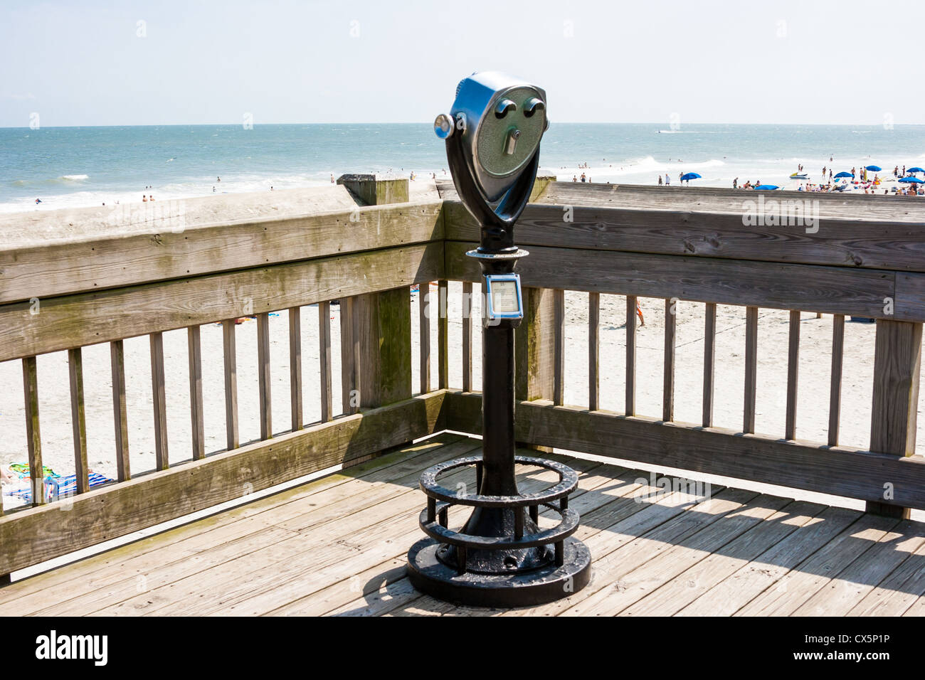 Binocular Machine On The Pier Stock Photo - Alamy