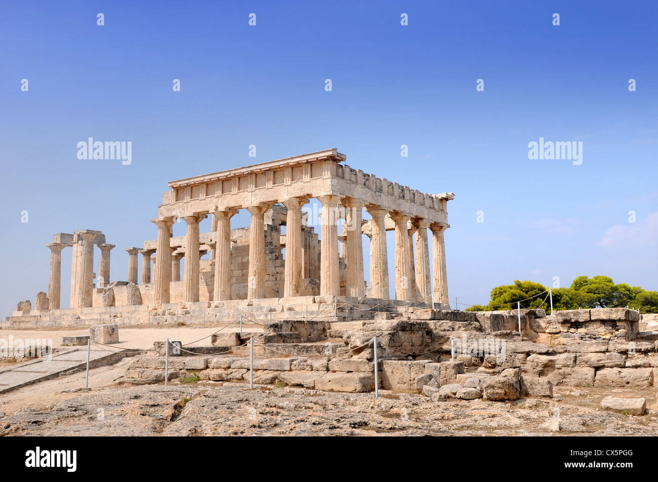 The Temple of Aphaia or Afea on the greek island of Aegina Stock Photo ...
