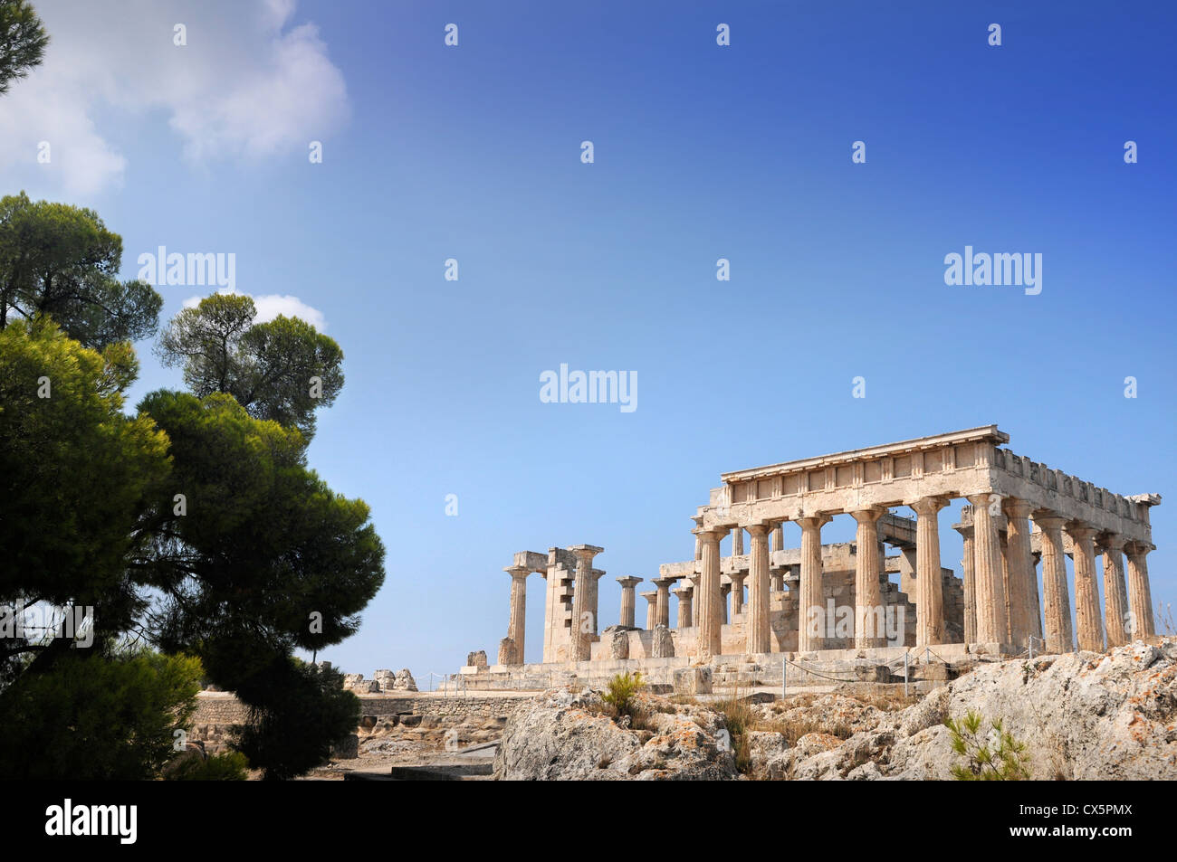 The Temple of Aphaia or Afea on the greek island of Aegina Stock Photo ...