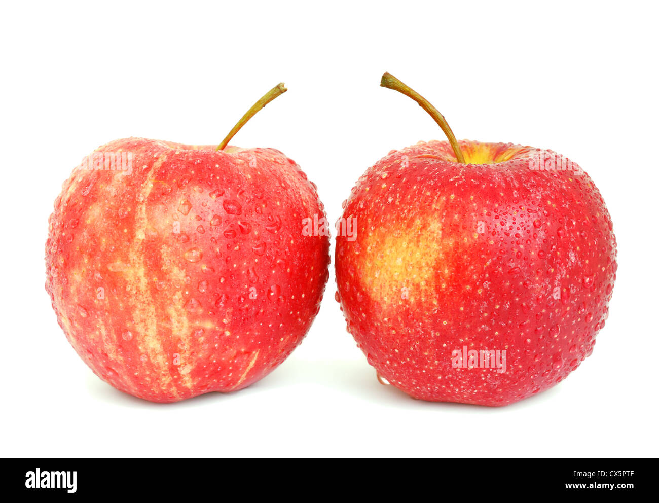 Two fresh red apples isolated on white background Stock Photo - Alamy