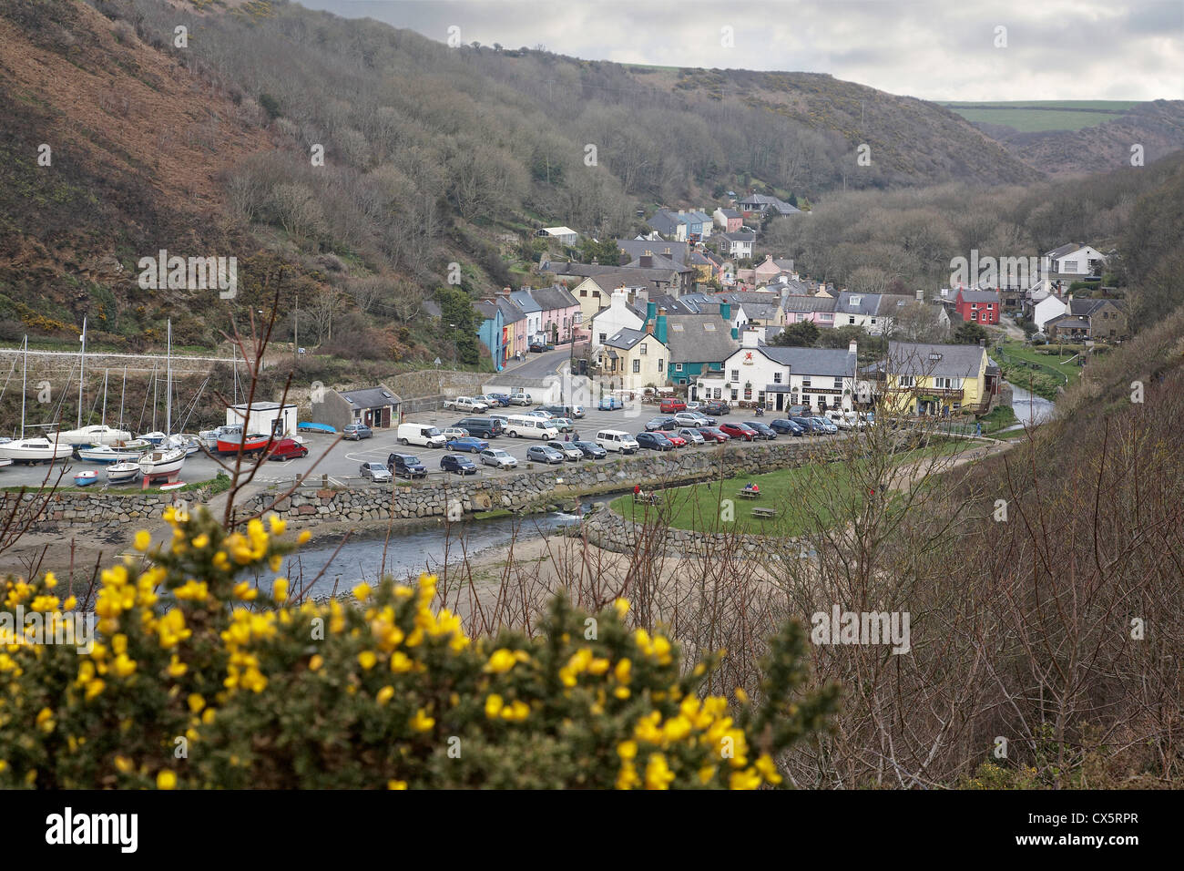 The small Welsh seaside town of Solva, Pembrokeshire, West Wales, UK ...