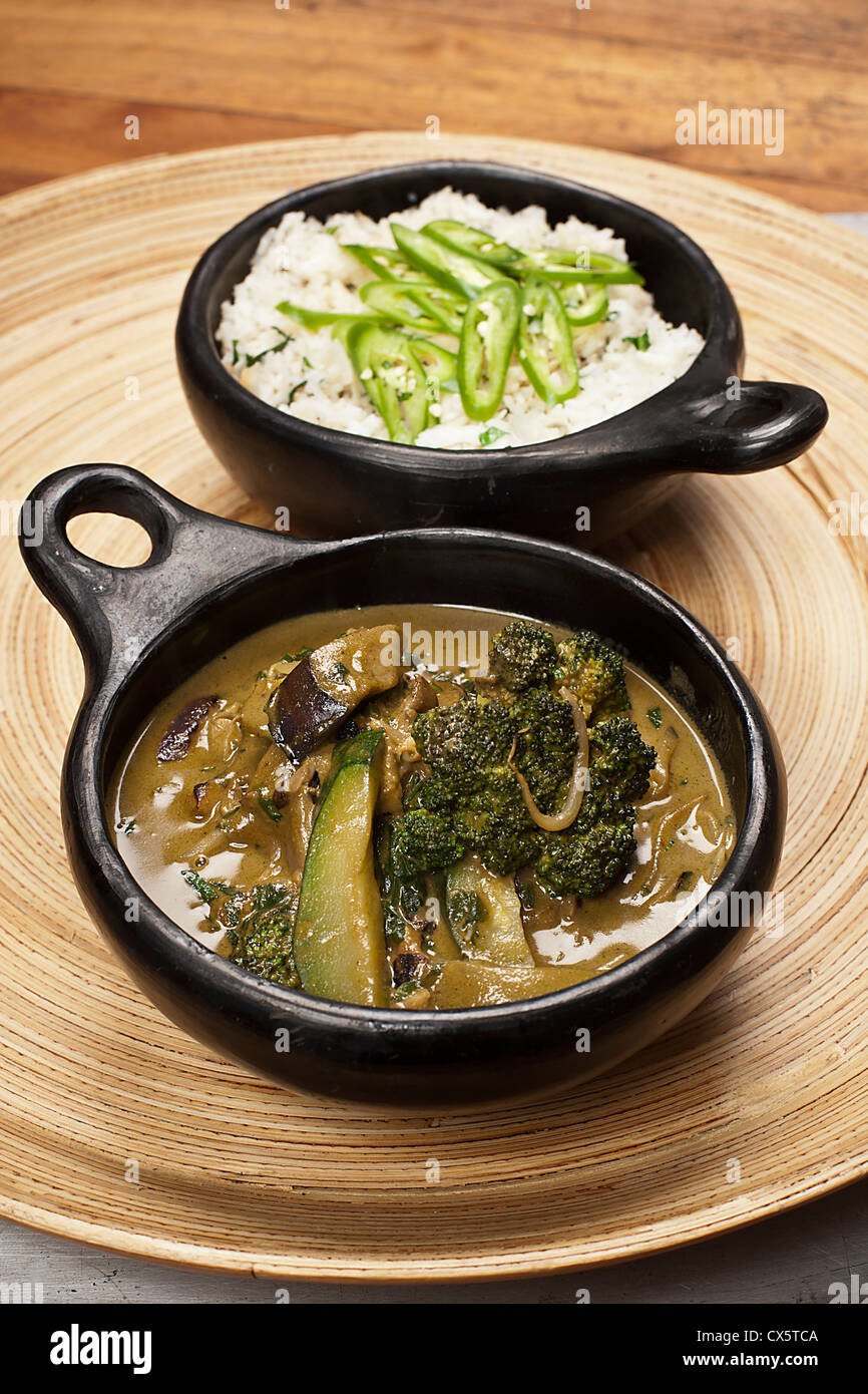 vegetarian curry with rice Stock Photo - Alamy