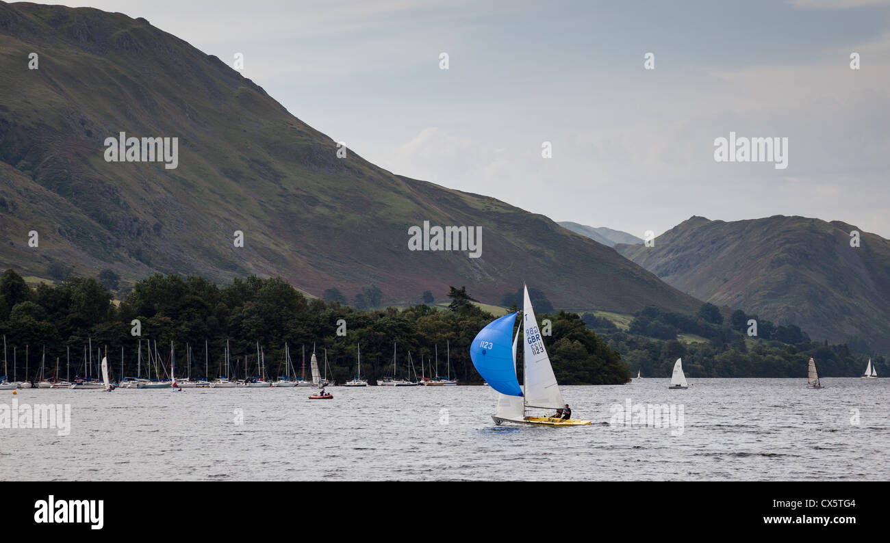 Sailing boats on Ullswater between Pooley Bridge and Howtown, Lake ...