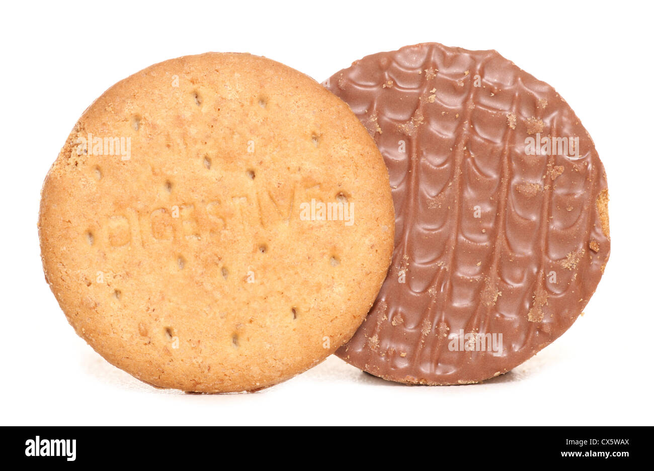 Chocolate digestive biscuits studio cutout Stock Photo - Alamy