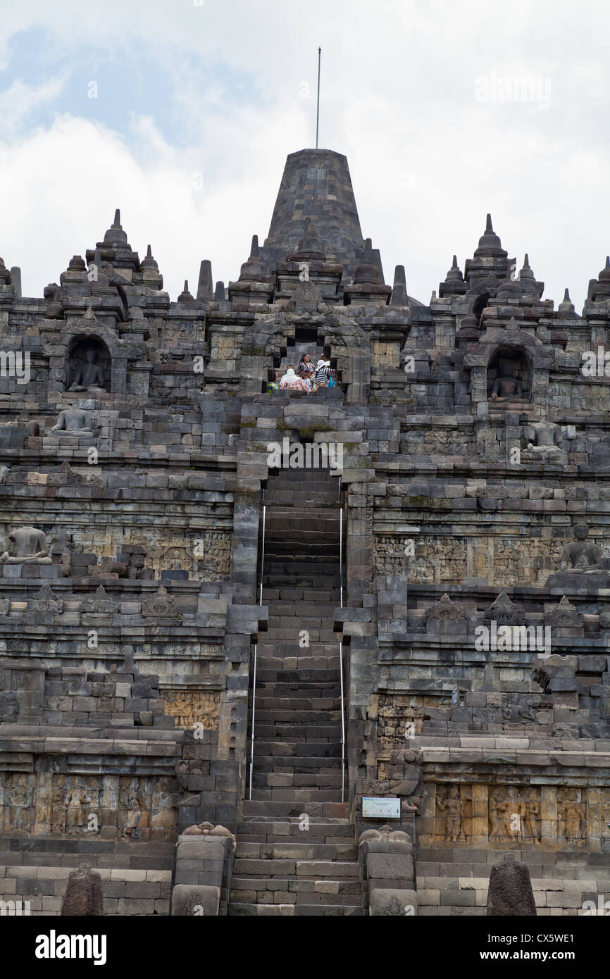 View onto the famous Buddhist Temple Borobudur in Indonesia Stock Photo ...