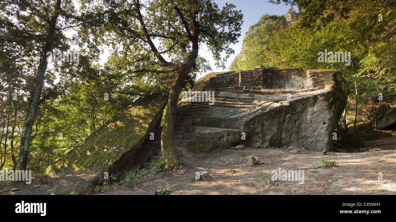 Bomarzo, the so called "Etruscan Pyramid", an ancient Roman altar in a ...