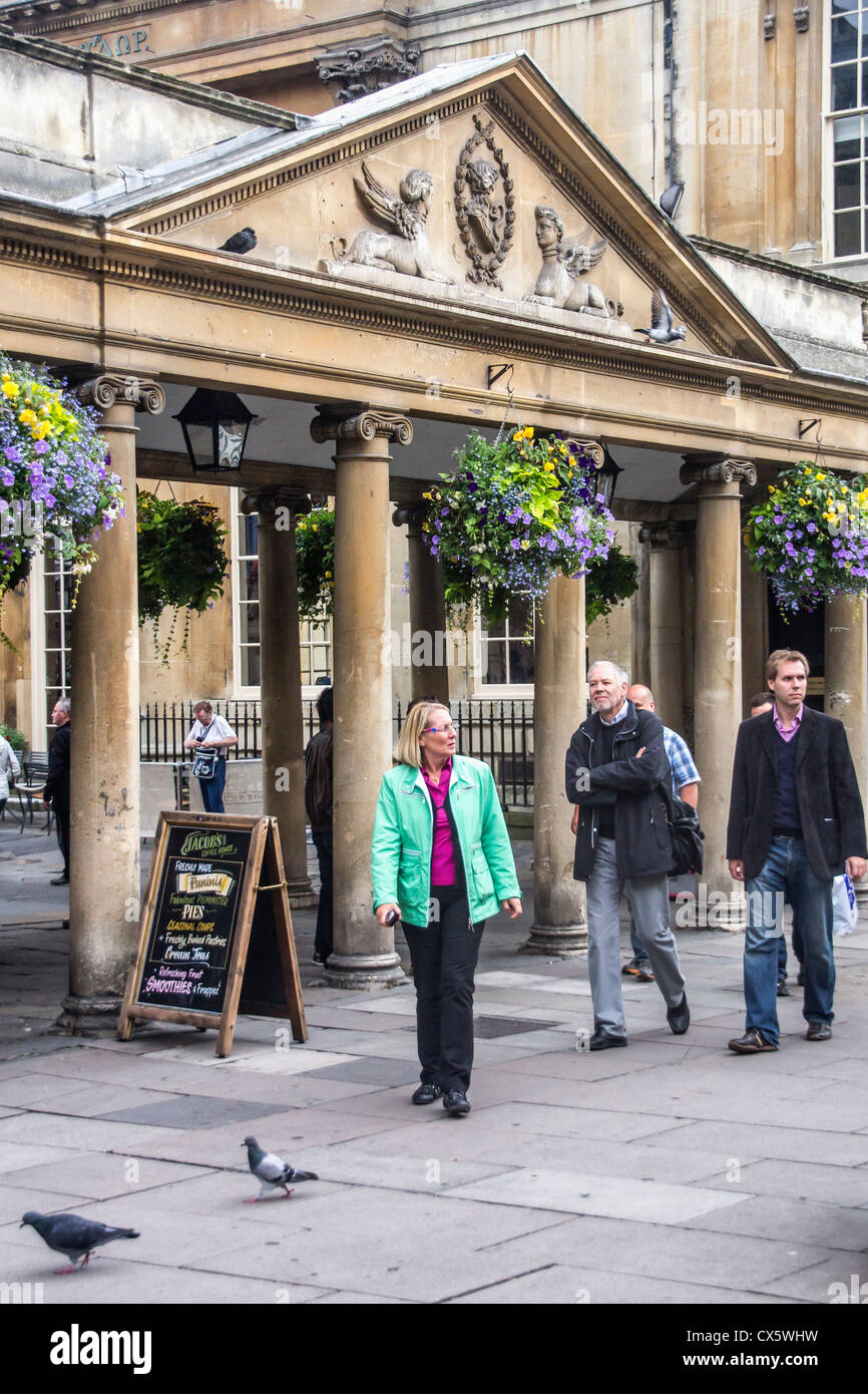 The colonnade with its decorative pediment and unfluted Ionic columns ...