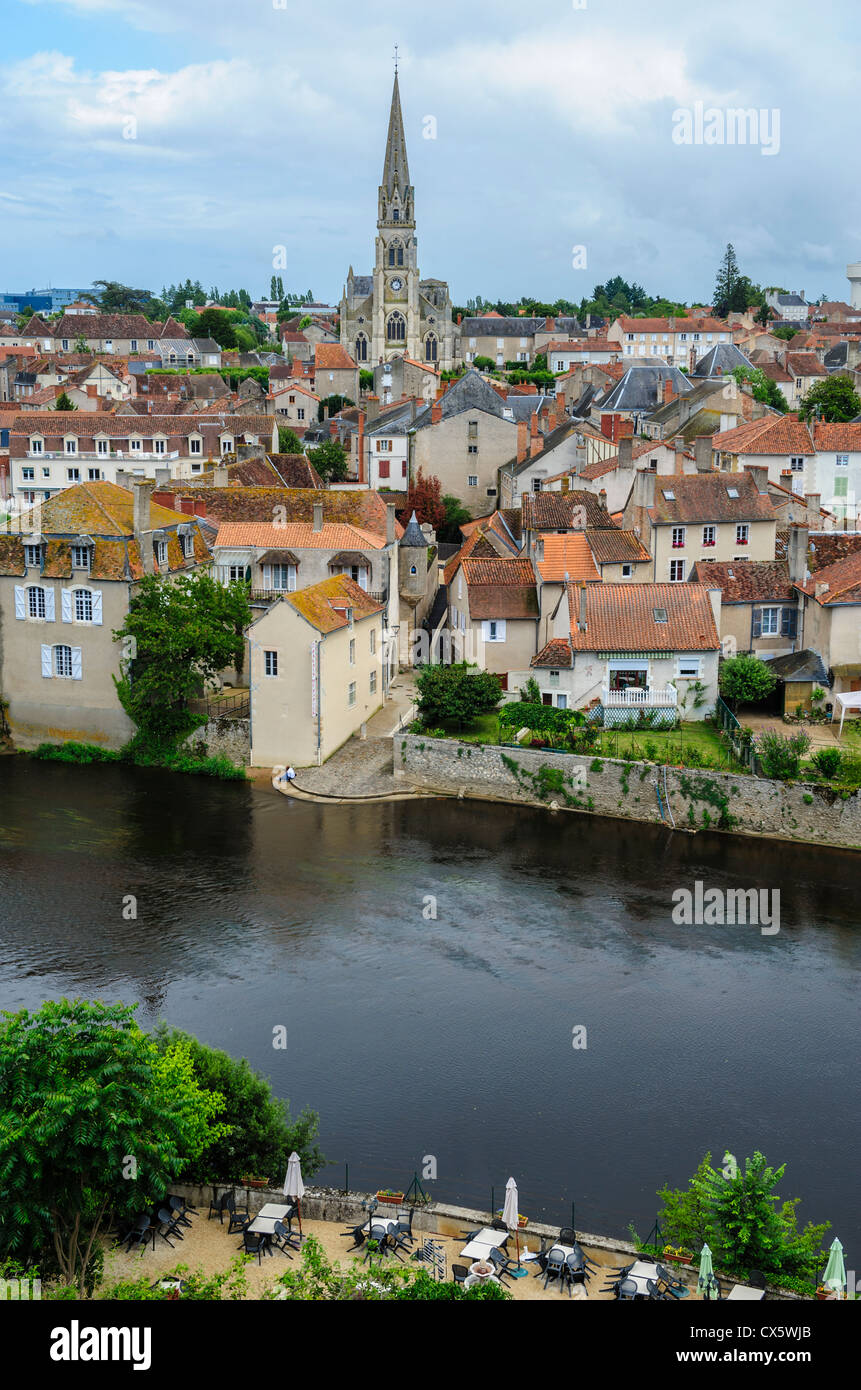 The book town of Montmorillon on the banks of the River Gartempe ...