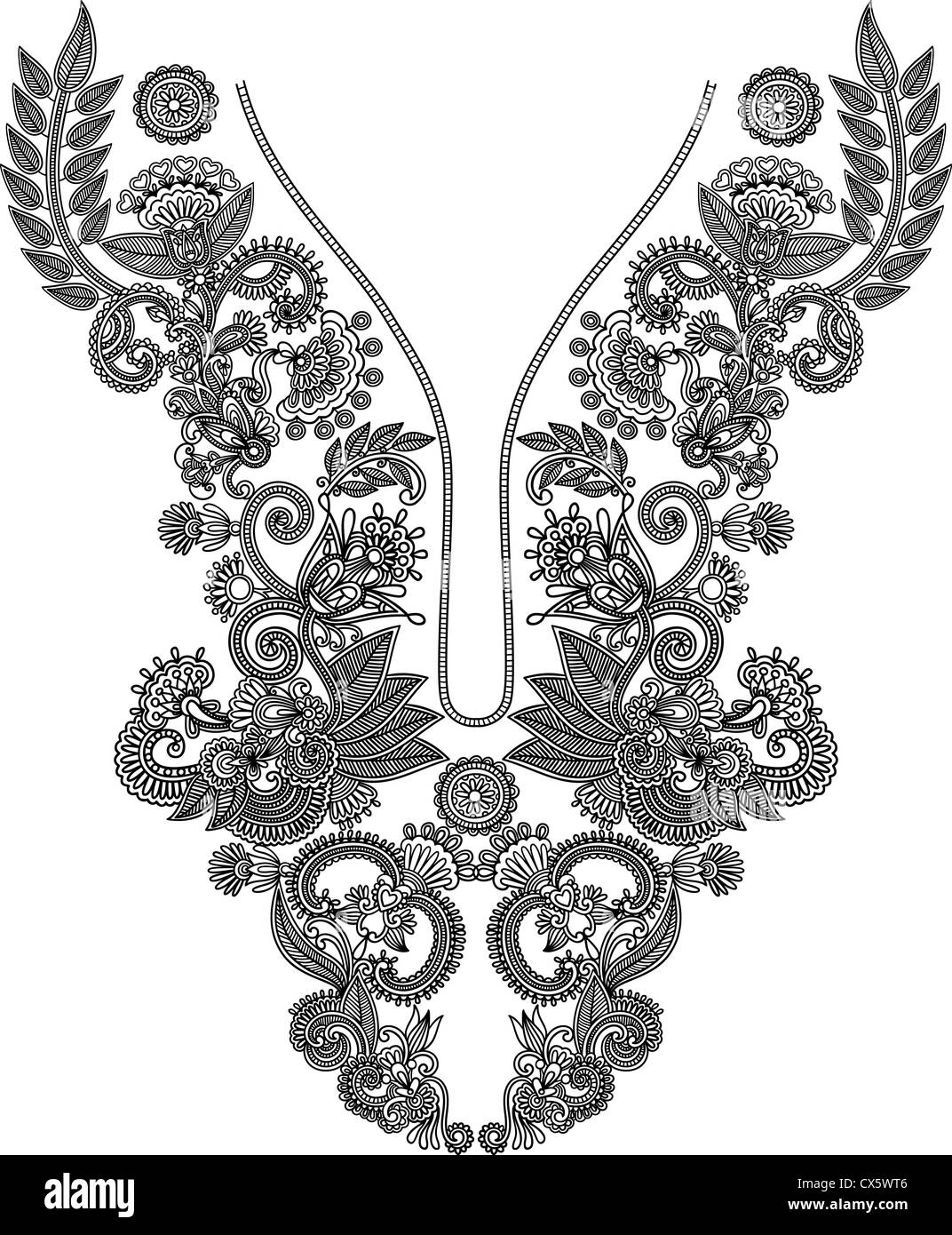 Neckline embroidery fashion Stock Photo - Alamy