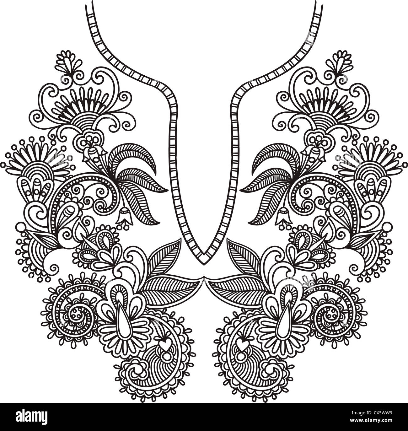 Neckline embroidery fashion Stock Photo - Alamy