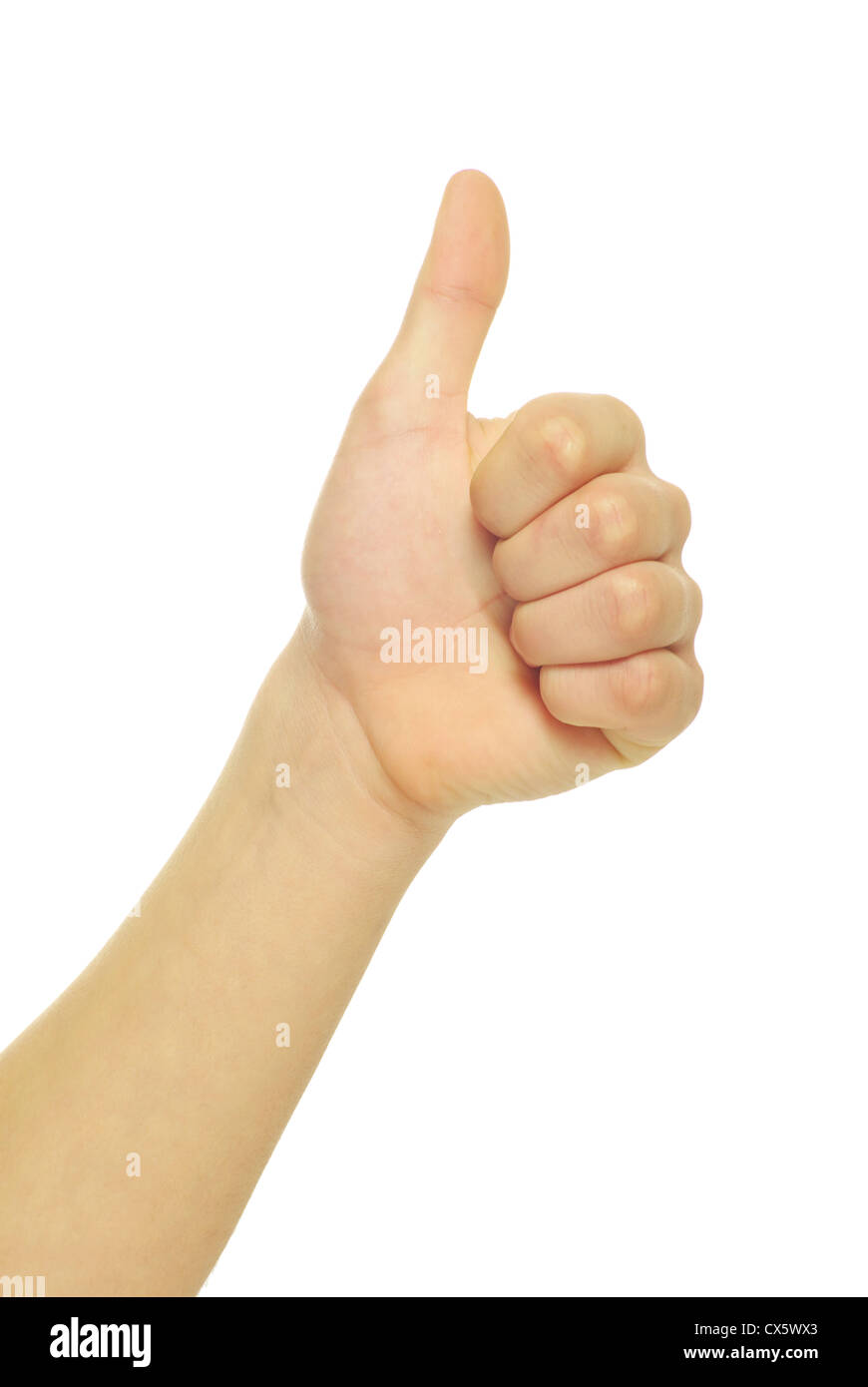 success hand sign isolated on white Stock Photo - Alamy