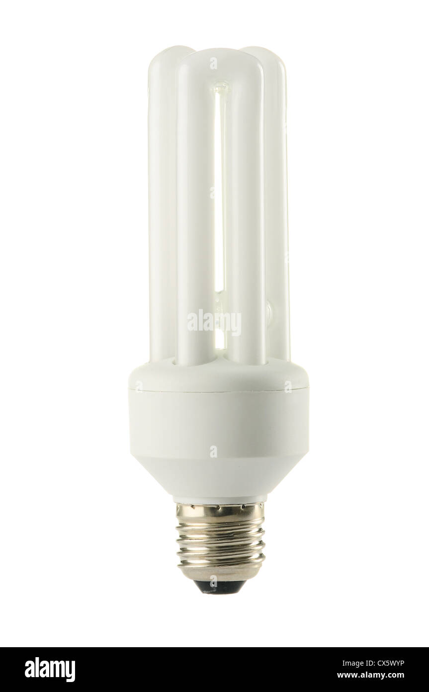 Compact fluorescent lamp on green background. Energy saving light bulb ... Compact fluorescent lamp on green background. Energy saving light bulb ...