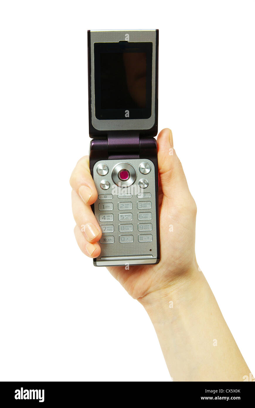 a hands holding a mobile phone for support Stock Photo - Alamy