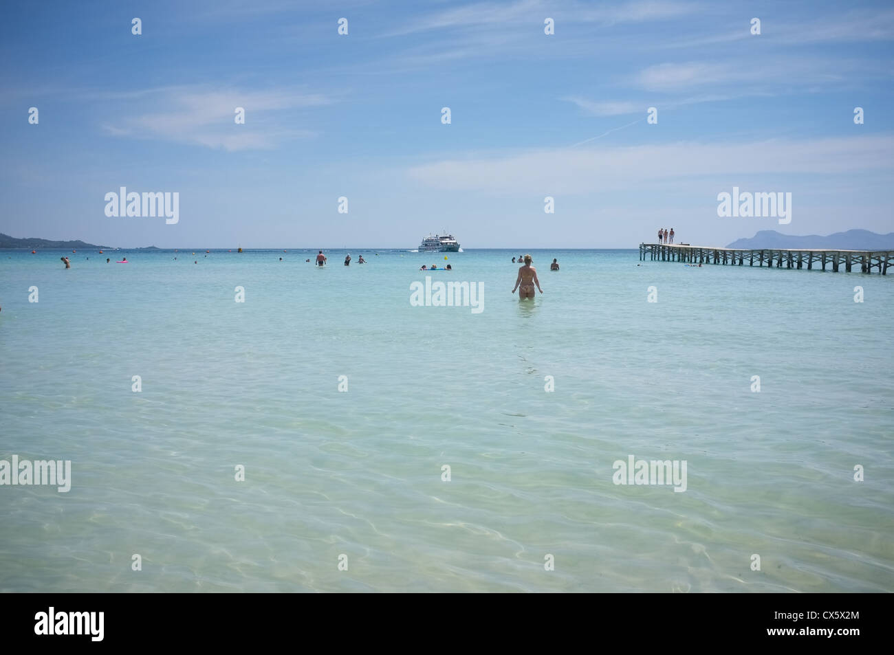Alcudia beach majorca showing pier hi-res stock photography and images ...